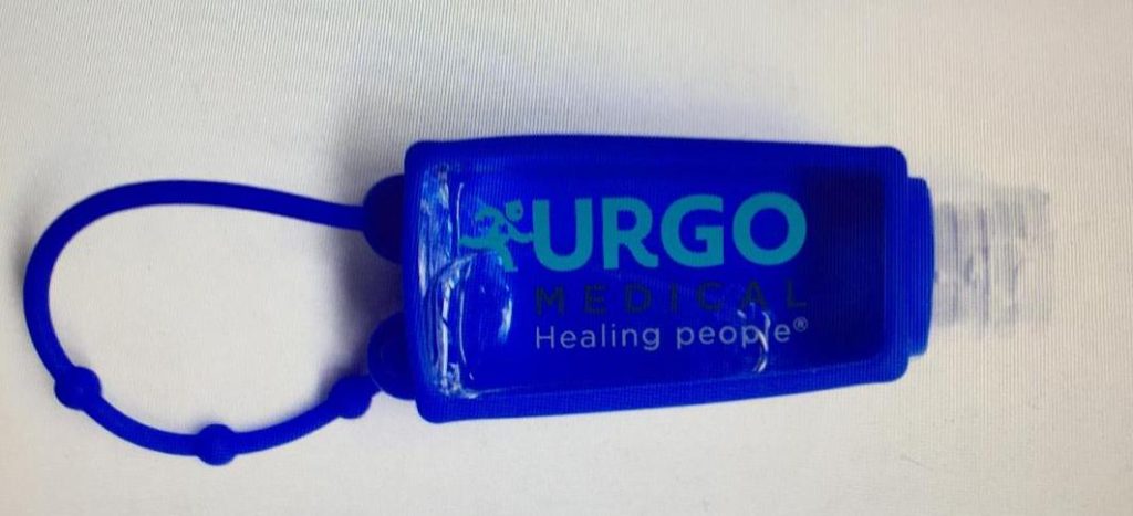 Envase con Alcohol gel Transportable Hanger AH1 - Uniformes Ludo